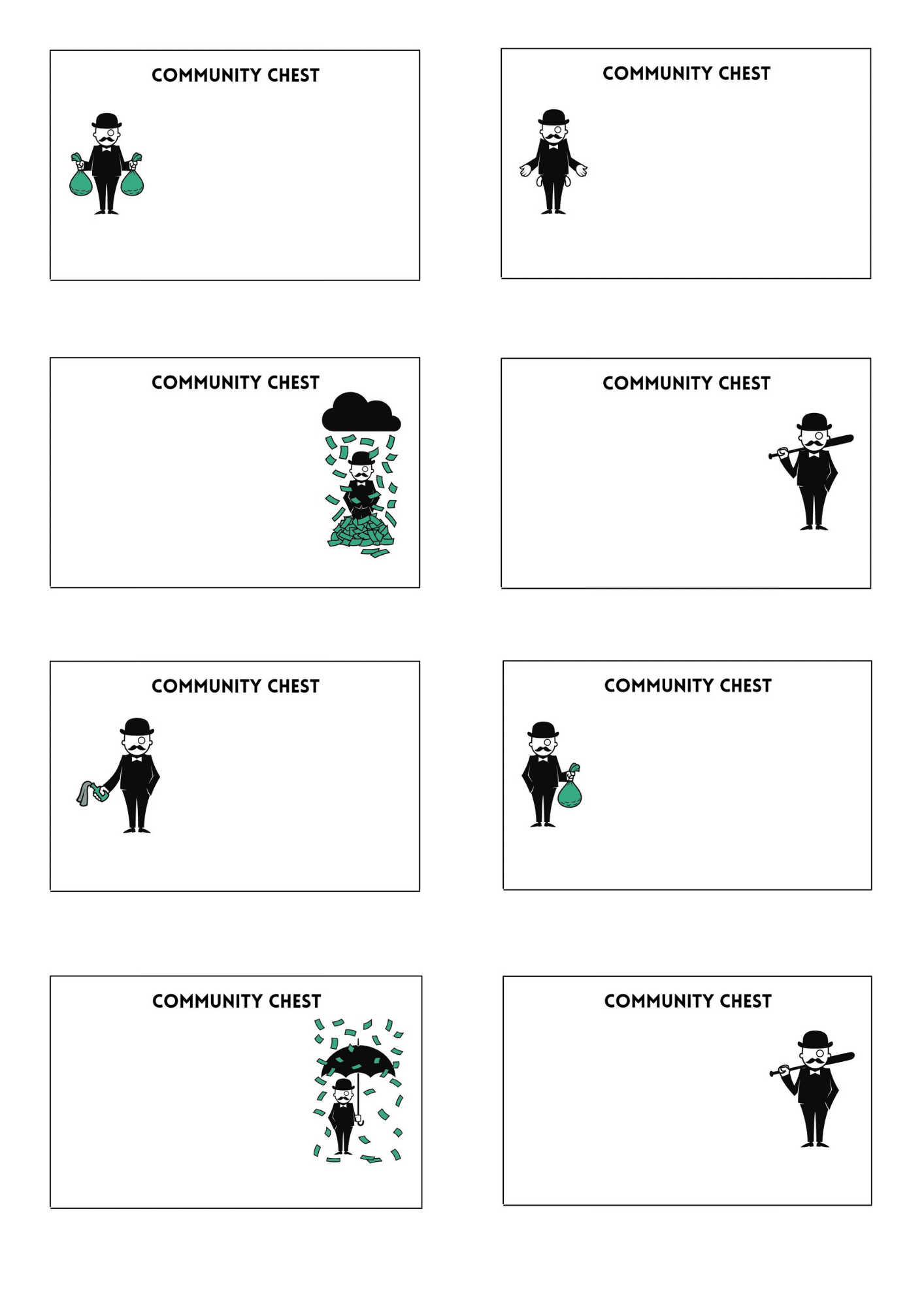 Free Monopoly Chance & Community Chest Cards PDF (Printable Template)